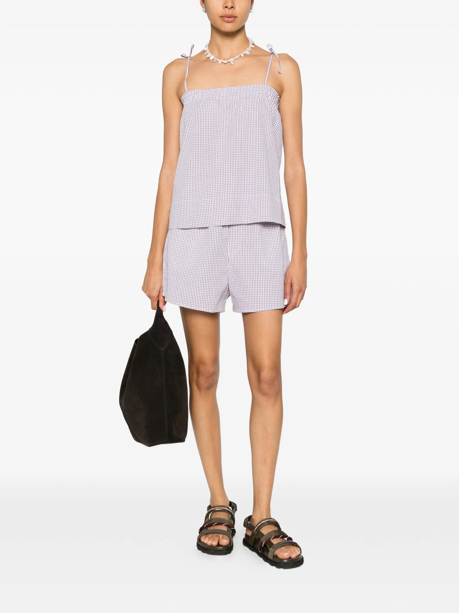 Шорты A.P.C. Checked shorts, размер 36 EU, бежевый/белый — фото 1
