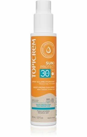Средство солнцезащитное Topicrem Sun Protect Moisturizing Sun Spray, для мужчин, SPF 30, 150 мл