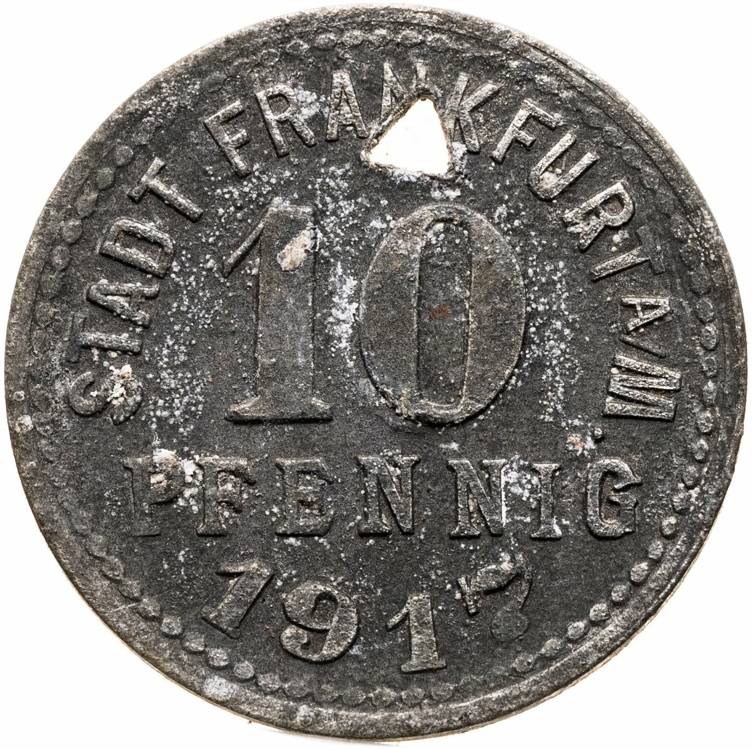 Германия, Франкфурт 10 пфеннигов 1917, Железо, в сохранности VF