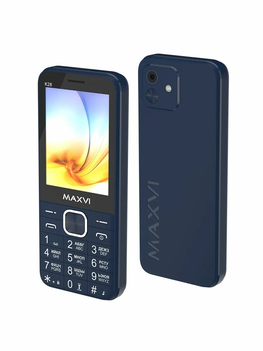 Мобильный телефон Maxvi K28 синий / 1800 м*Ач / Радио / Фонарик