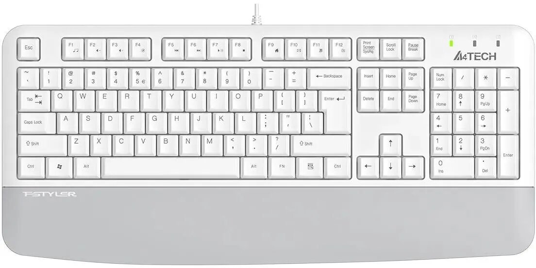 Клавиатура A4TECH Fstyler FK20, проводная, USB, белый