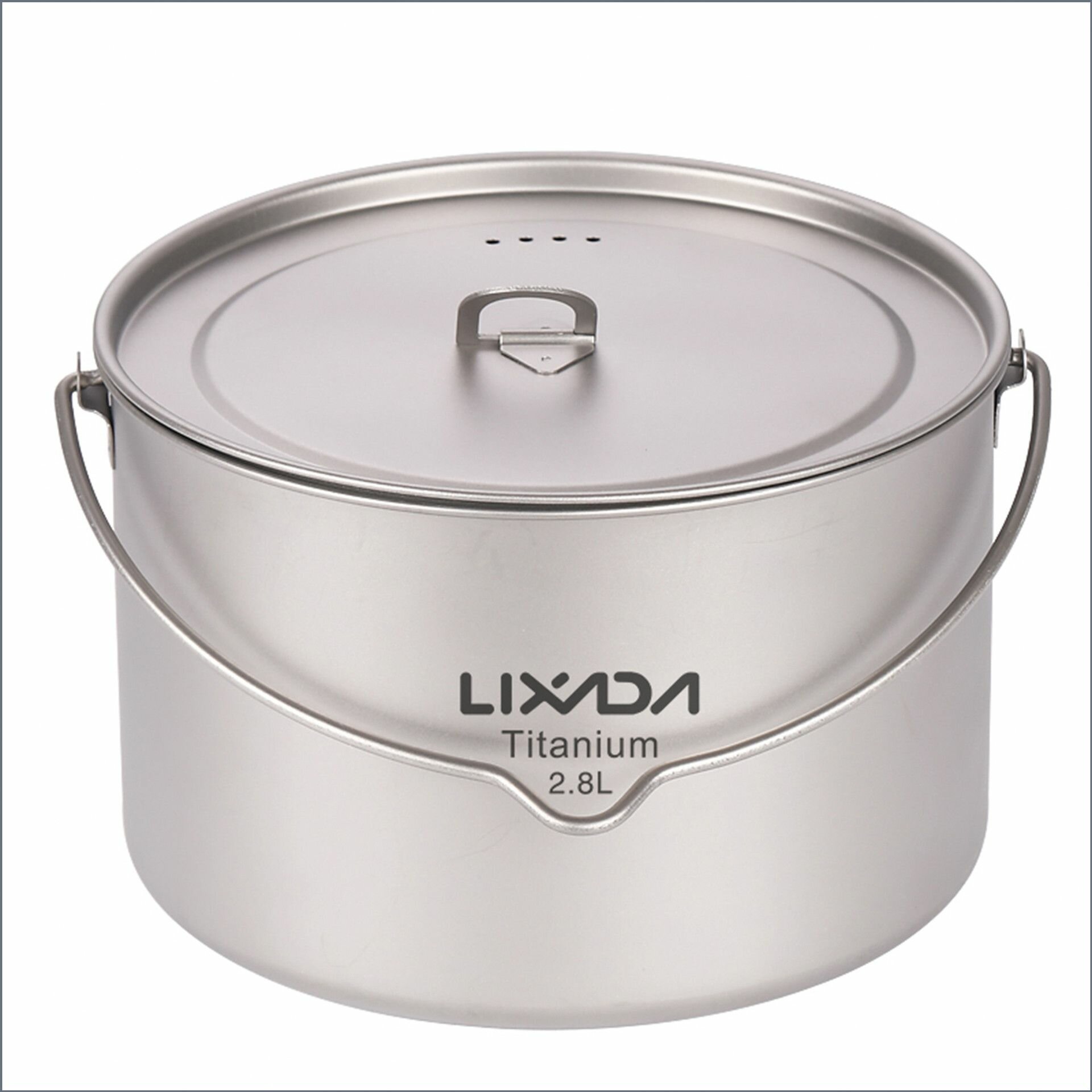 Lixada 2.8L Titanium Pot Сверхлегкий портативный подвесной горшок с крышкой