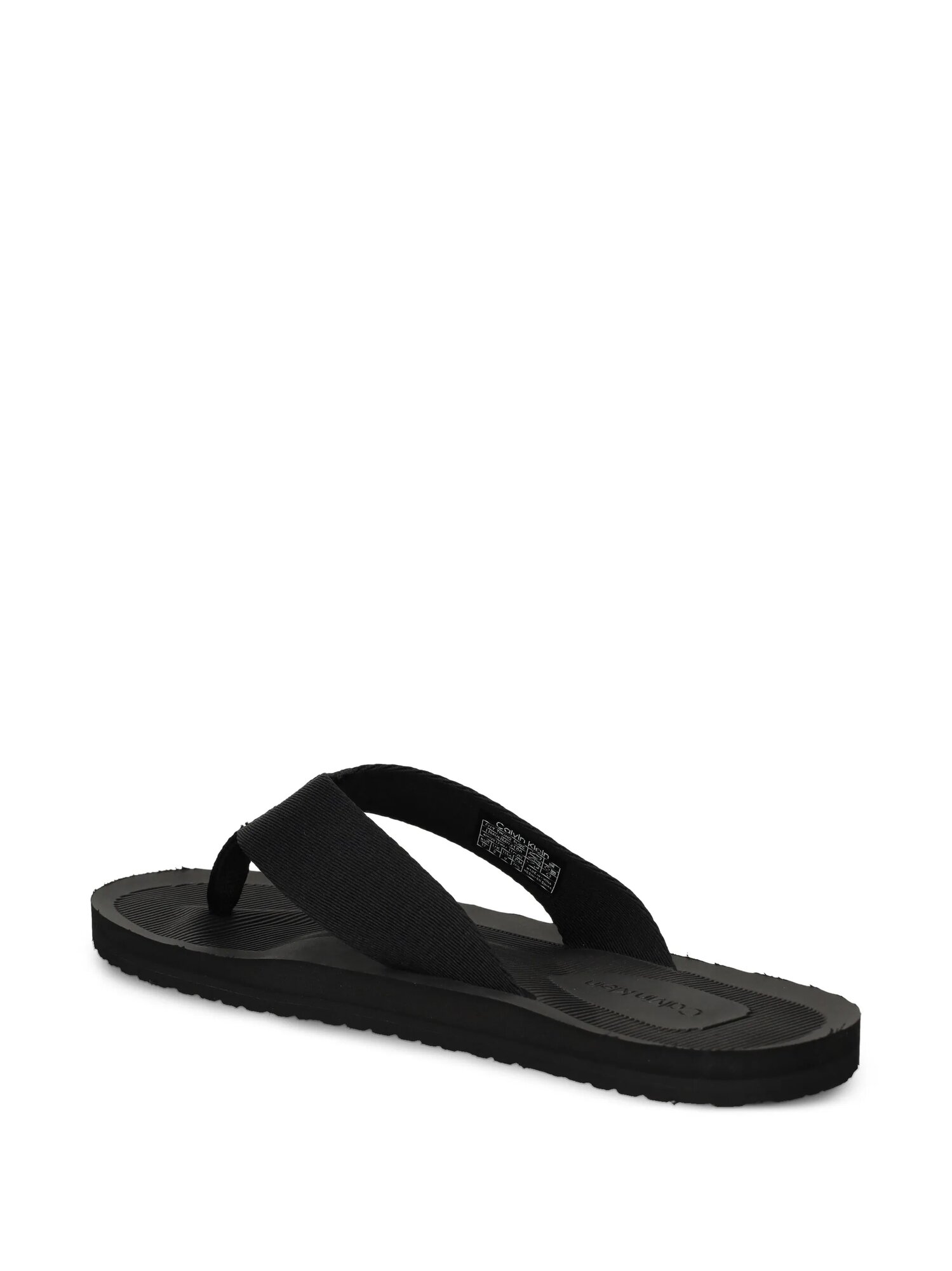 Шлёпанцы CALVIN KLEIN Logo-embossed flip-flops, размер 43 EU, black/black — фото 1