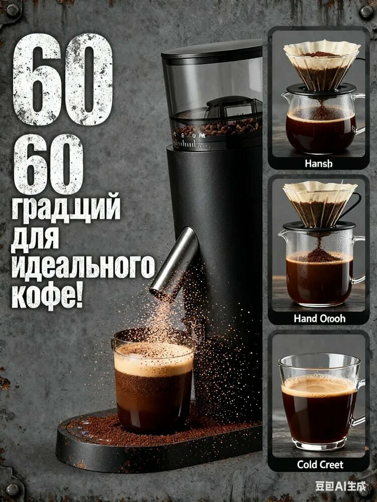 Кофемолка Компактная кофемолка｜Для дома и путешествий｜Качественные материалы 110 Вт, объем 80 г