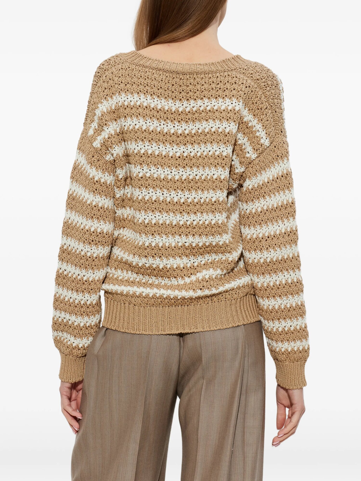 Свитер FABIANA FILIPPI Striped open-knit sweater, размер 40, , разноцветный — фото 1