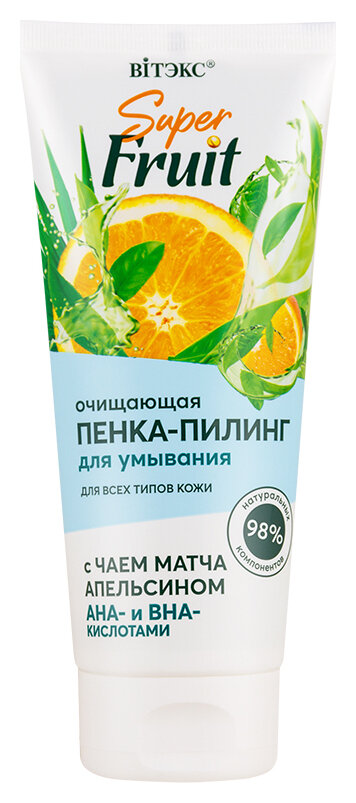 Очищающая пенка-пилинг для умывания с чаем матча, AHA- и BHA-кислотами - Белорусская косметика