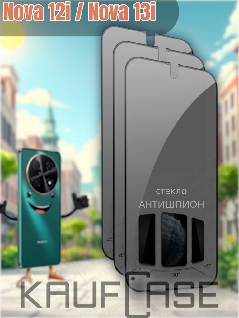 Стекло Антишпион 3 шт для Huawei nova 12i