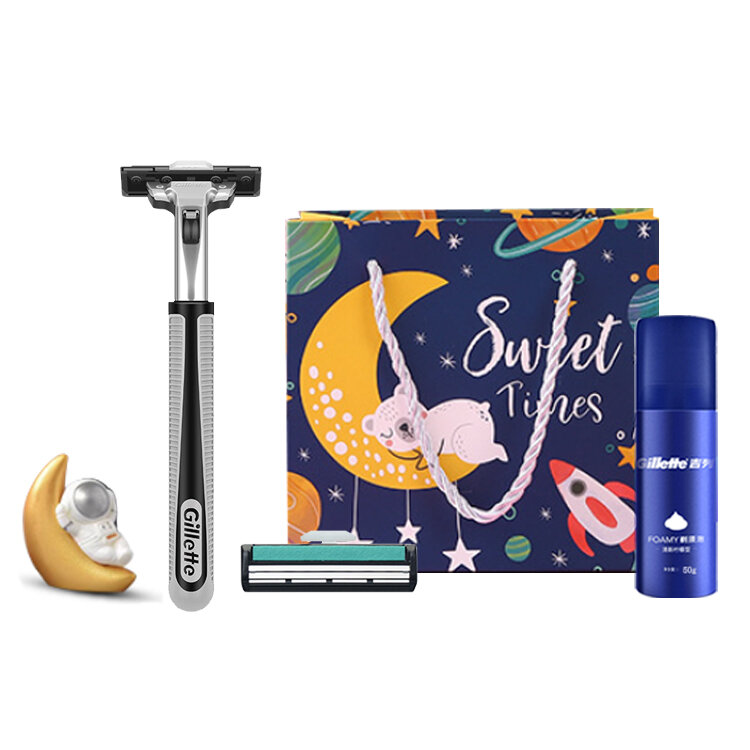 Набор для бритья мужской Gillette Wei Feng 13372913, 1 Blade Head (Shaving Foam+Mini Astronaut+Shopping Bag)
