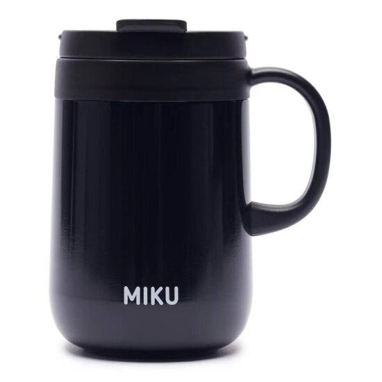 Термокружка Miku TH-MGH-500-BLK с ручкой, черный, 0,5 л