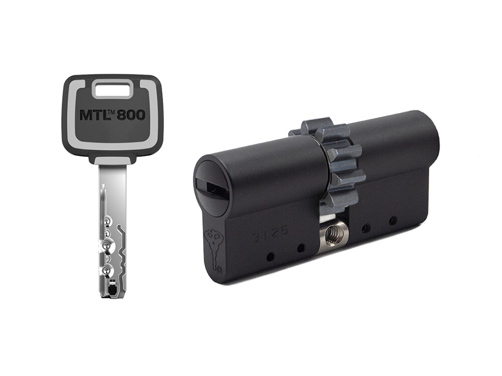 Цилиндр Mul-t-Lock MTL800 Светофор ключ-ключ 110мм (размер 55х55 мм) - Черный, Шестеренка