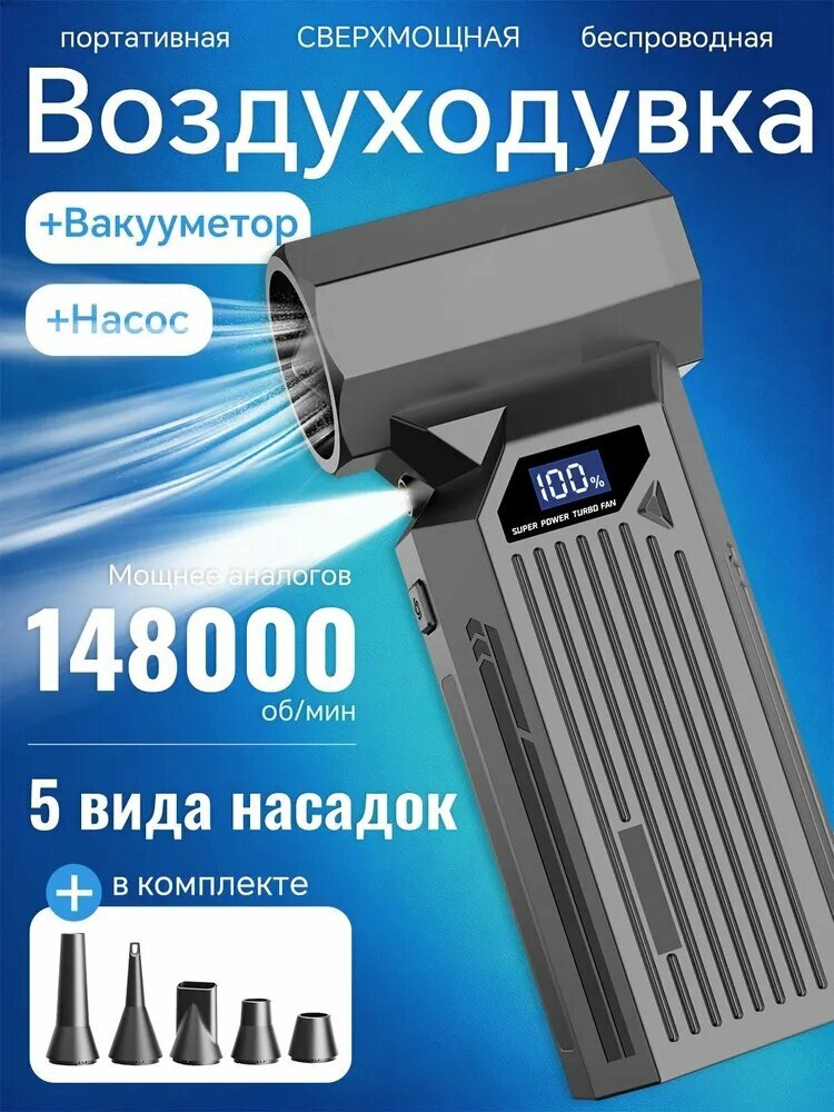 Воздуходувка пылесос портативная аккумуляторная, Воздуходувка для компьютера, для пк, Турбовентилятор