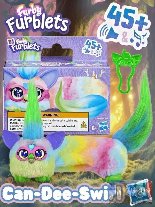 Ферби пикси Hasbro Furby DJ Furblets Can-Dee-Swirl G1782 / детская интерактивная игрушка, Умеет петь, имеет мягкое тело, подходит для развивающих игрушек старше 3 лет