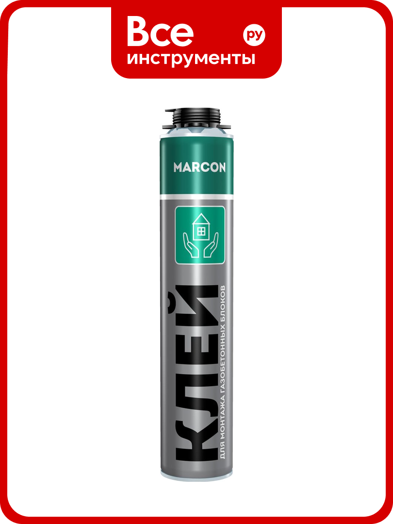 Клей‑пена MARCON мастерблок KM.MBK полиуретановая формула для склейки газобетона, гипсокартона, дерева и металла