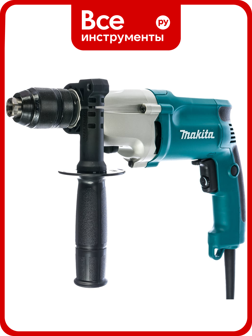 Дрель Makita DP 4011 безударная с двухскоростным режимом, быстрозажимным патроном и реверсом для дерева и металла