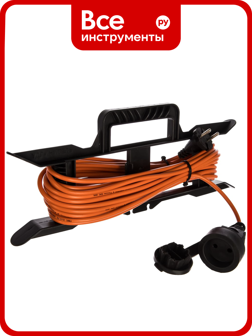 Удлинитель на рамке Gigant б/з ПВС 2х0,75 6A 10м IP 44 INDUSTRY EG PE-007