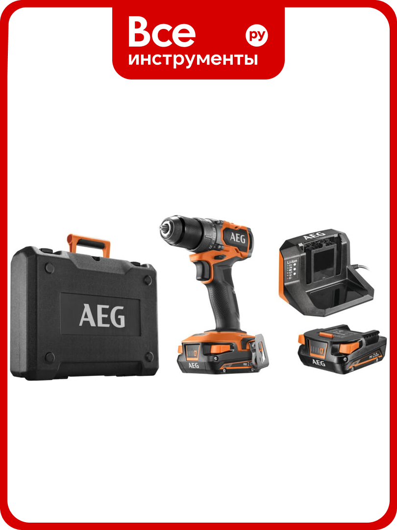Бесщеточная дрель-шуруповерт AEG BS18SBL2-202C 18В 4935480056
