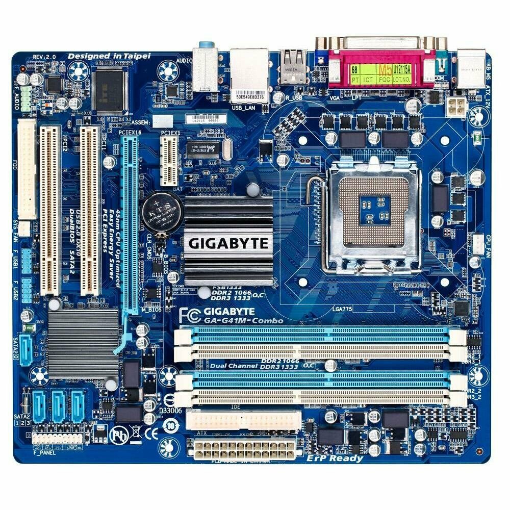Материнская плата Gigabyte GA-G41M-COMBO-GQ Socket 775 G41 2xDDR2 2xDDR3 1xPCI-E x16 mATX Retail