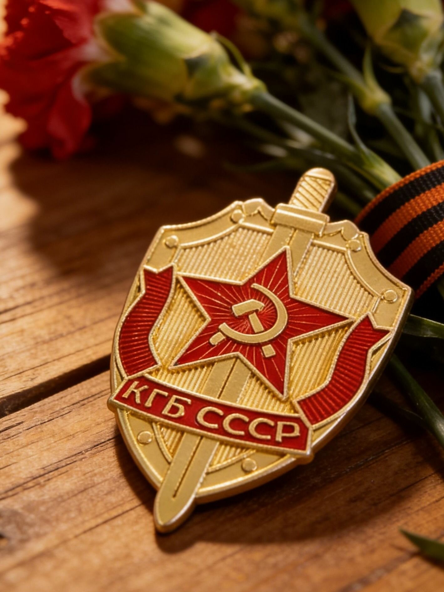Значок в виде броши ко Дню Победы