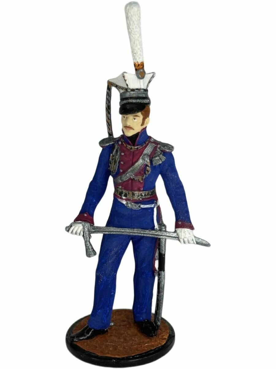 Коллекционный оловянный солдатик Офицер уланских полков, 1812 Россия 54 мм масштаб 1:32