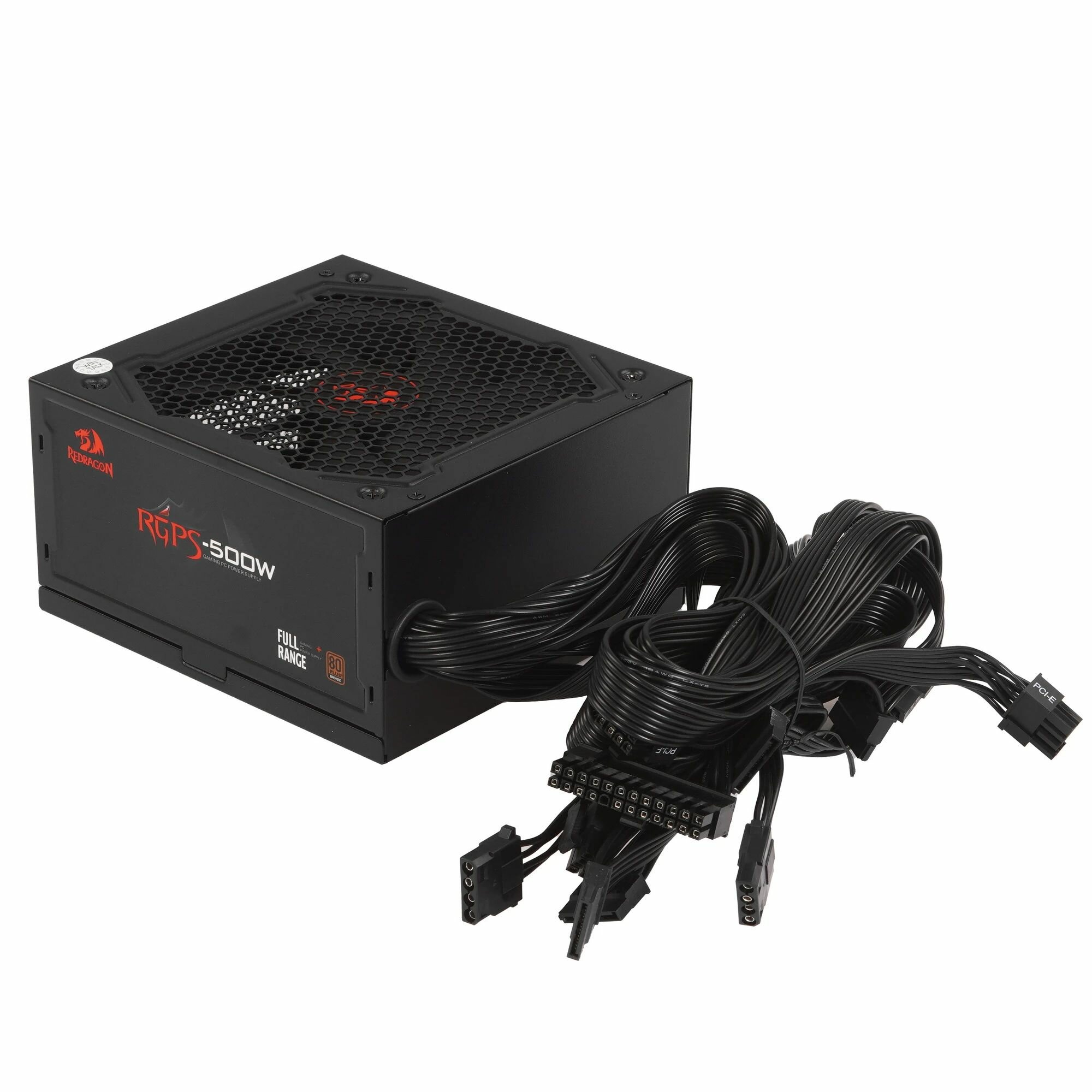 Блок питания Redragon RGPS-500W 80 Plus Bronze (75357) черный - ATX 20+4 пин, 4 pin + 4 pin CPU, 6 SATA, 2 x 6+2 pin PCI-E