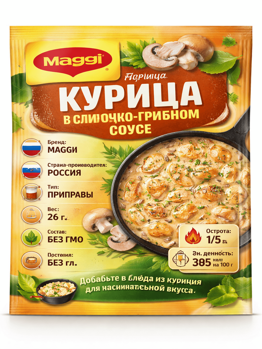 Приправа Maggi На второе Курица в сливочно-грибном соусе, 26г