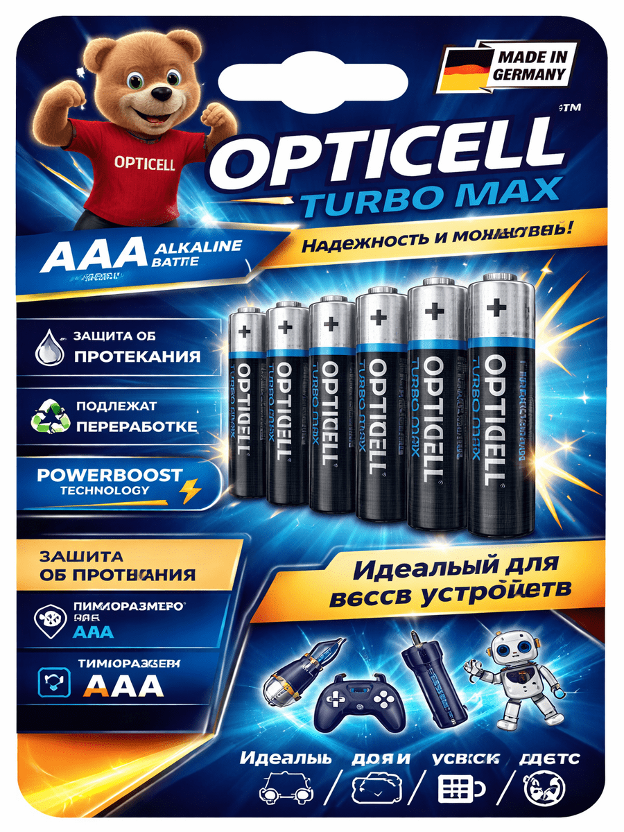 Батарейки Opticell Turbo Max ААА, 8шт