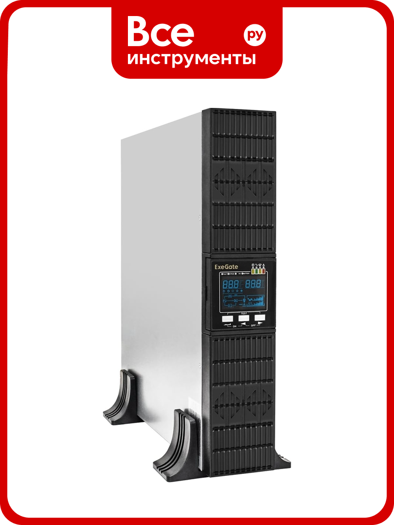 ИБП ExeGate On-line PowerExpert ULS-1000. LCD. AVR.1SH.2C13. USB. RS232. SNMP.2U 1000VA 1000W, On-Line, PF=1, LCD, 1*Schuko+2*C13 , RS232, USB, SNMP-slot, Rackmount 2 293048