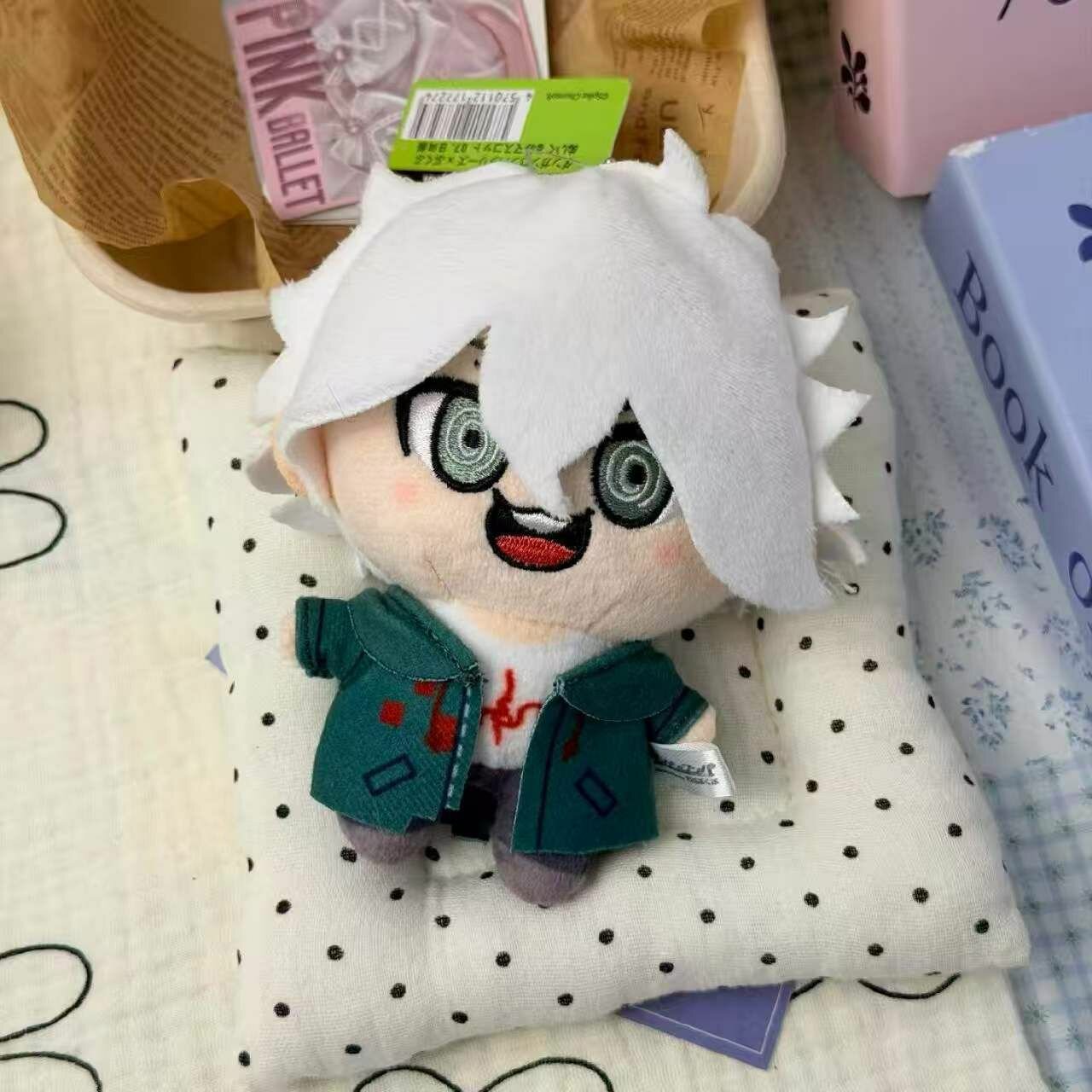 Аниме Мягкие Игрушки Данганронпа Комаэда Нагито /Danganronpa Komaeda Nagito Плюшевая игрушка-подвеска 13CM