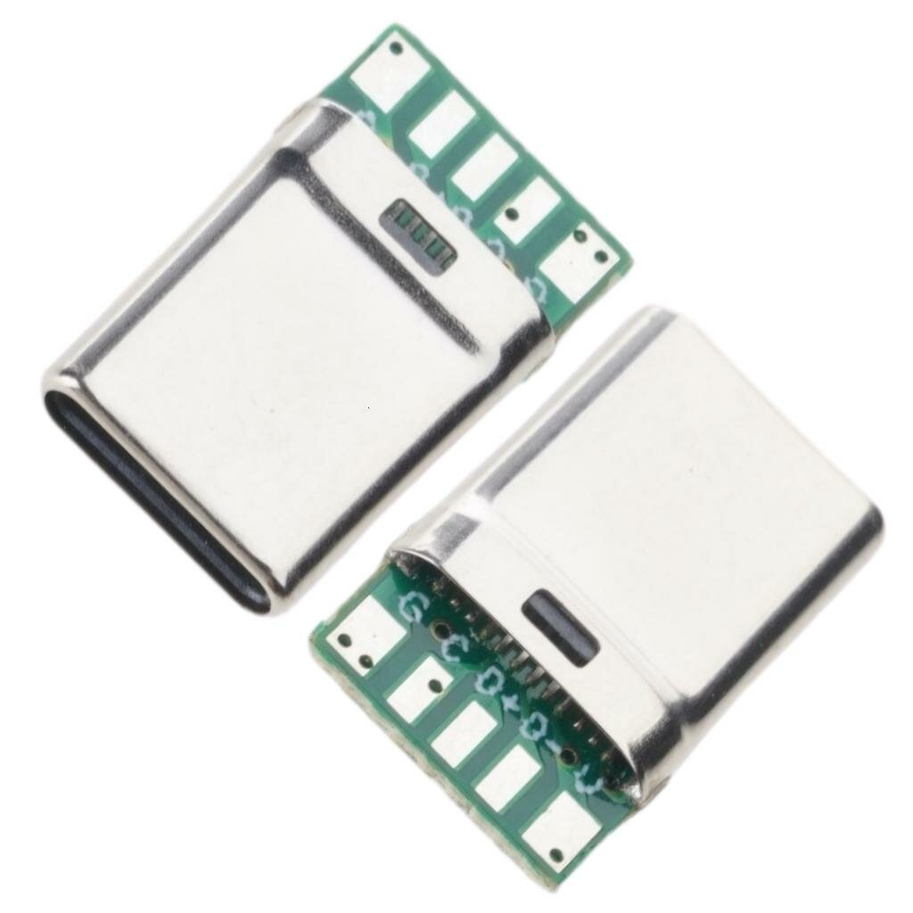 Разъём USB 2.0 для платы, под прямым углом, прямая голова - Штекер типа C