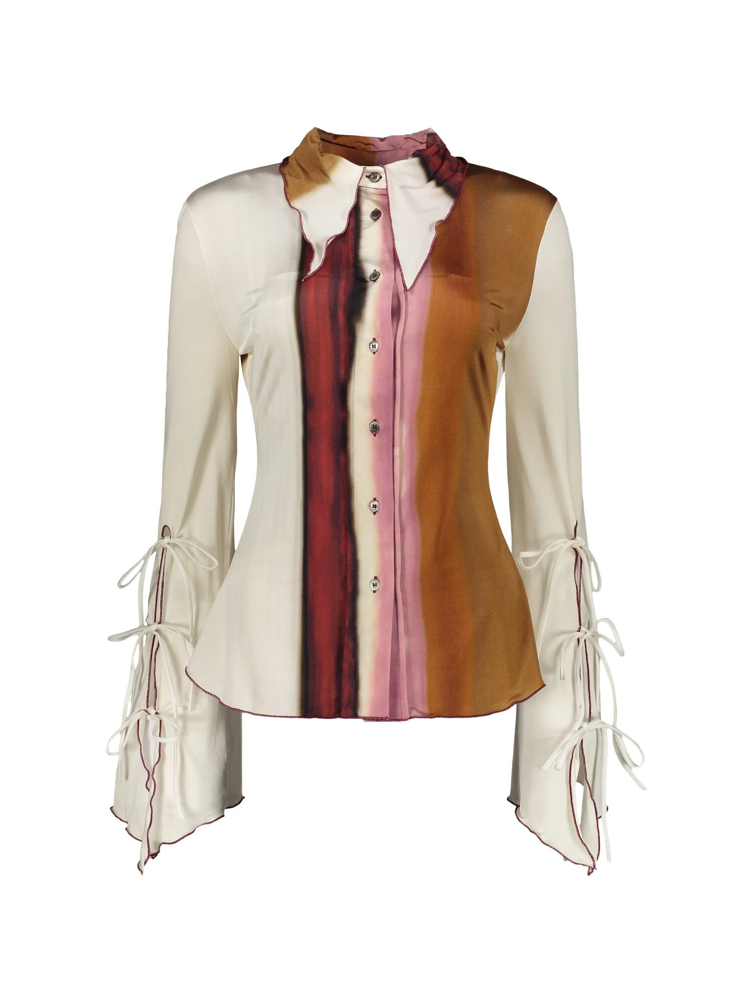 Блуза Striped tie-sleeve blouse