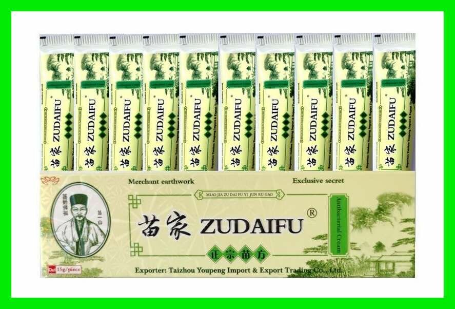 ZUDAIFU мазь 10шт. (Зудайфу) от псориаза, экземы, дерматита, зуда, потницы, грибка, лишая (Семейный врач Мяо)