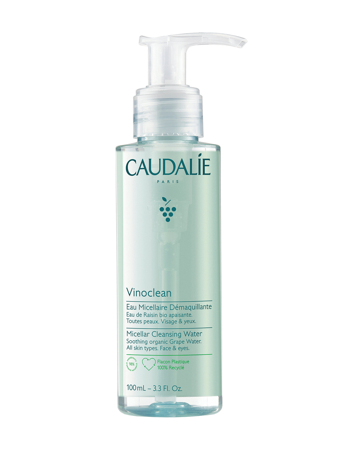 Мицеллярная вода CAUDALIE Vinoclean для снятия макияжа, 100 мл