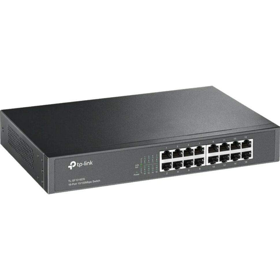 Коммутатор TP-Link TL-SF1016DS (L2) 16x100Мбит/с неуправляемый, 2280895