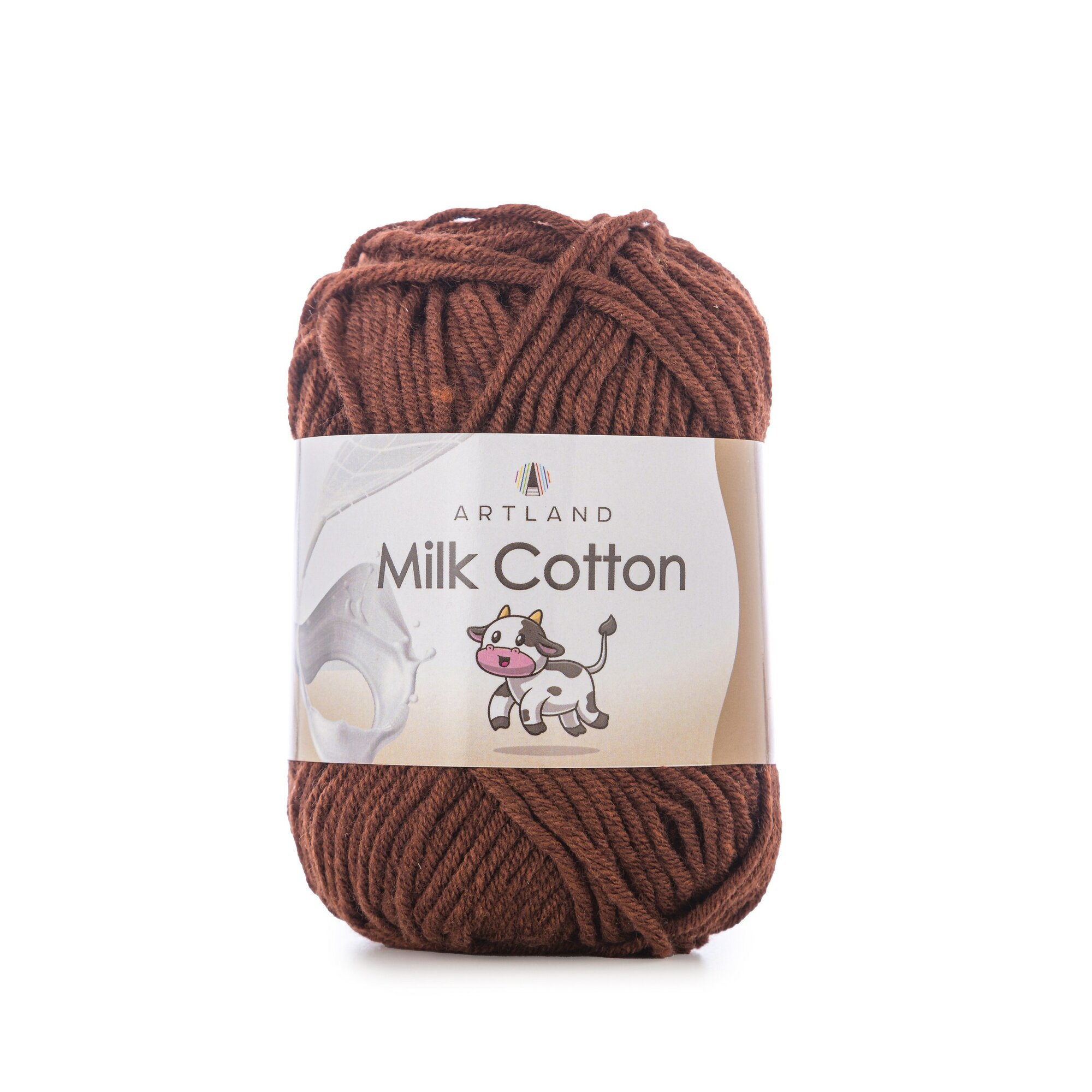 Пряжа для вязания Artland Milk Cotton 3 мотка (100 м, 50 гр), цвет 56 Коричневый