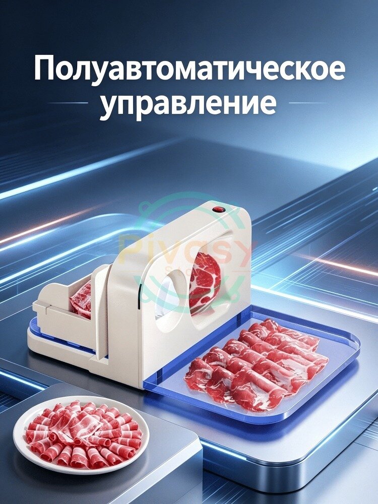 Складная мясорубка мощностью 150 Вт, толщина которой регулируется от 1 до 15 мм, для говядины, баранины и бекона
