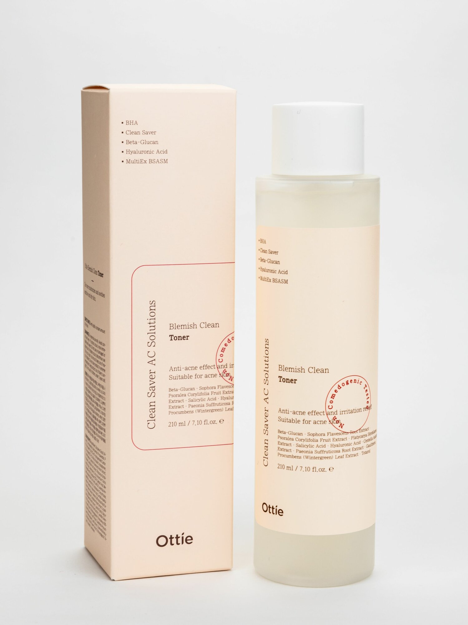 Успокаивающий тонер от акне с BHA кислотой Ottie Blemish Clean Toner, 210 мл