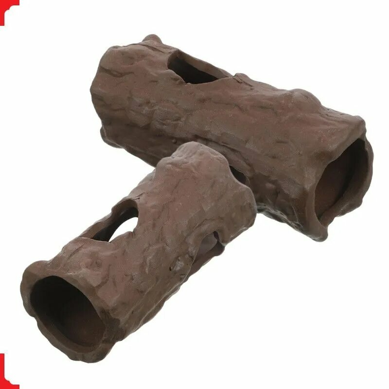 Кофейная пещера из красной керамики для креветок и рыб, аквариумное укрытие, набор из 2 шт