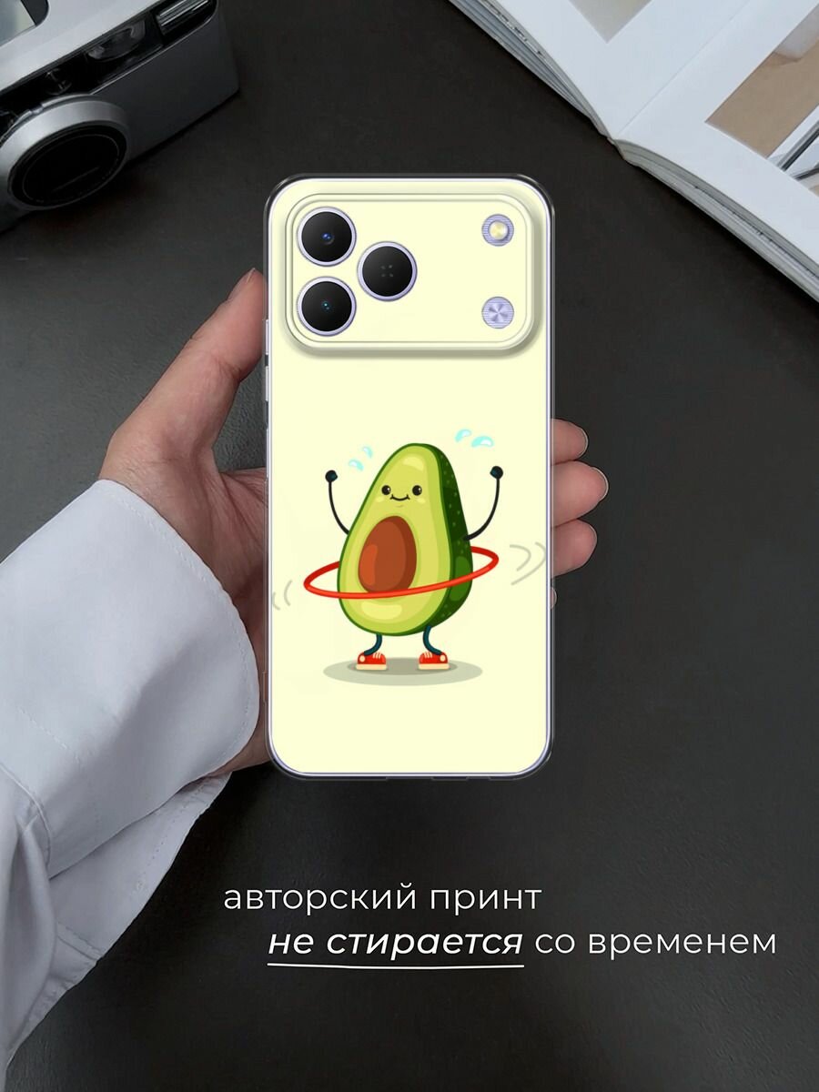 Чехол на Tecno Spark 50 / Текно Спарк 50 с принтом Авокадо с обручем — фото 1