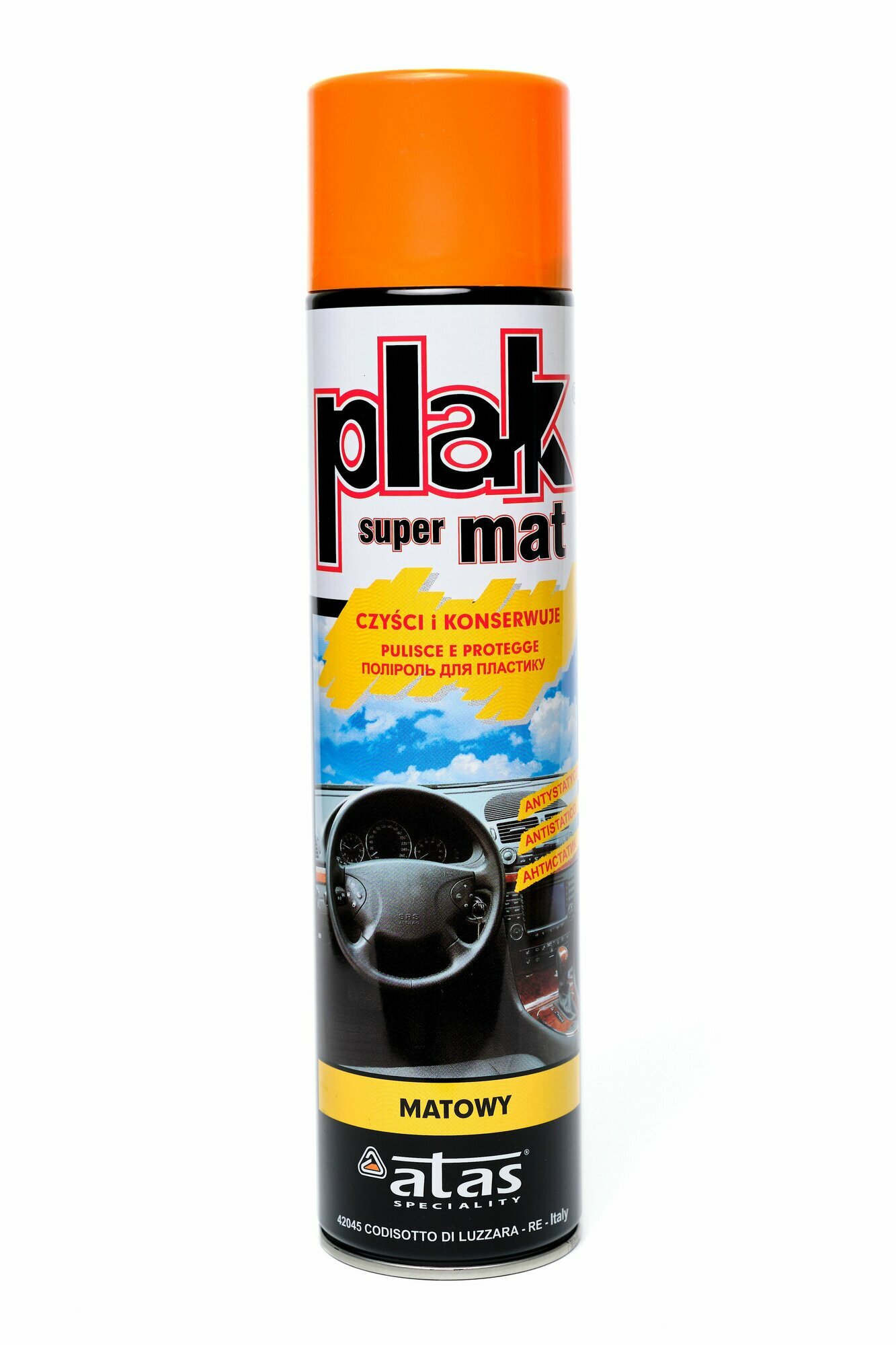 Полироль салона PLAK "Super Mat" 600 мл аэр. Апельсин PLAK 5153