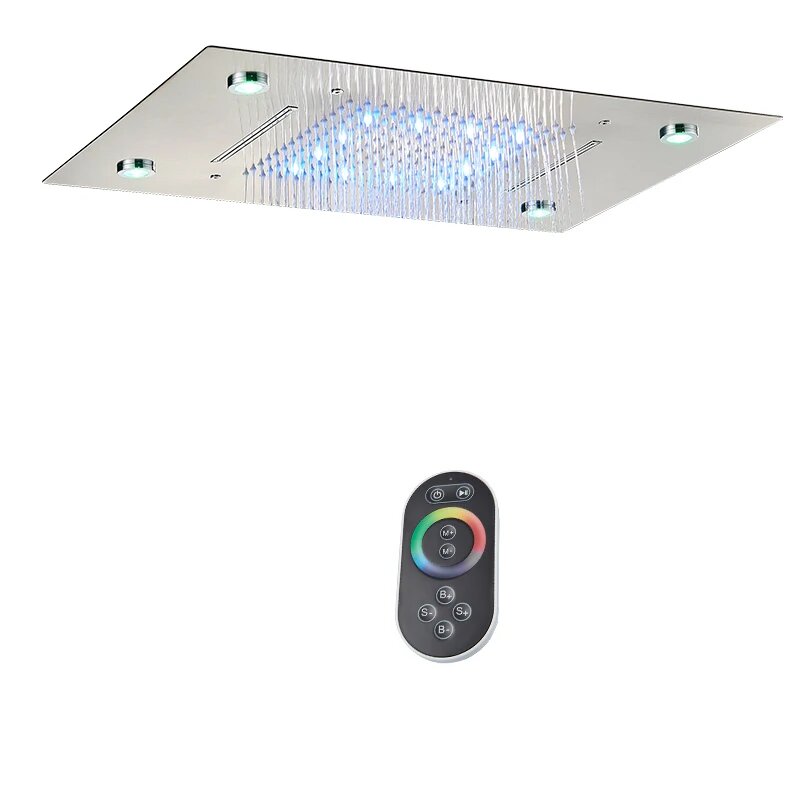 Комплект душево-раковинных смесителей LED, крупногабаритные потолочные смесители, латунный водопадный кран для ванны, скрытые душевые системы для раковины в ванной комнате