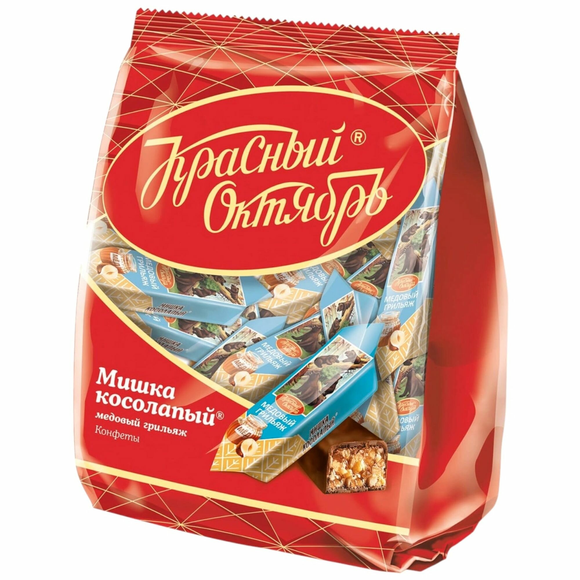 Конфета Грильяж медовый Мишка Косолапый Красный Октябрь, 200 г