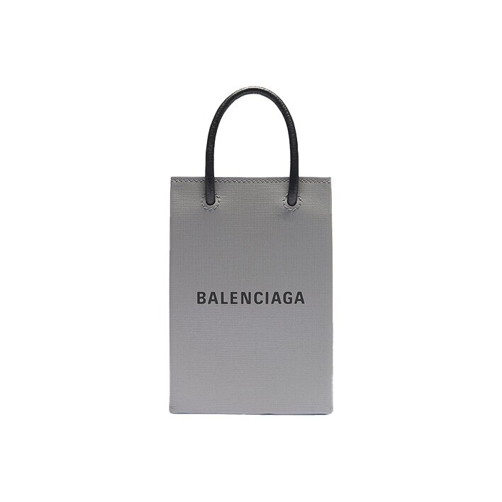 Сумка BALENCIAGA, фактура тиснение, серый — фото 1