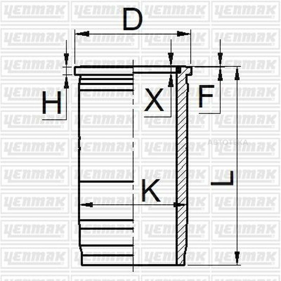 12800 mm. Гильза K=1445 L=266 Н=10 YENMAK 5105743000