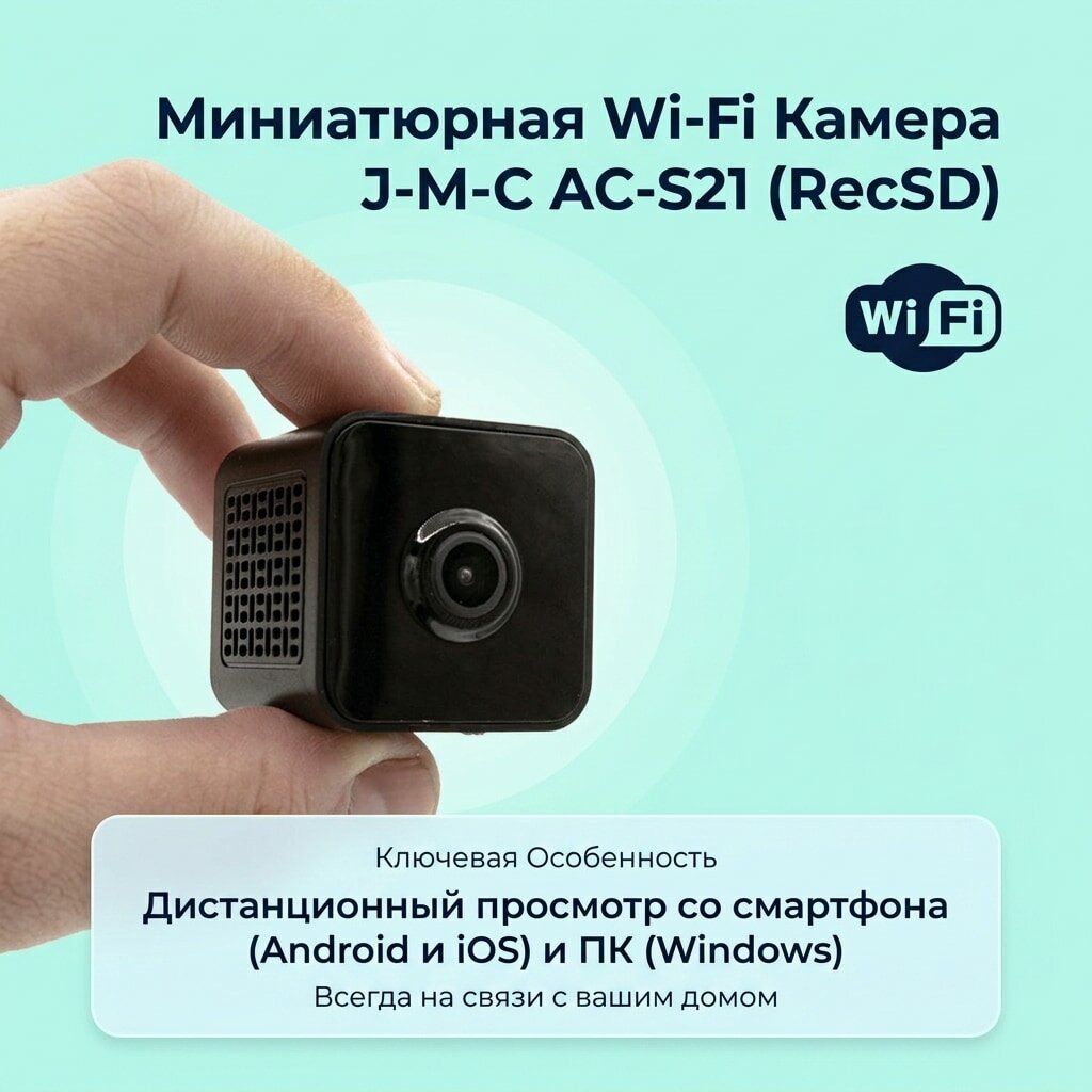 Миниатюрная беспроводная WiFi автономная IP камера JMC ACS21