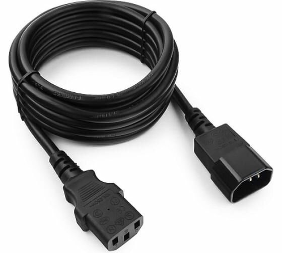 Кабель питания Cablexpert, системный блок-монитор, 3м, C13-C14, 3x1кв. мм, черный, PC-189-1-3M