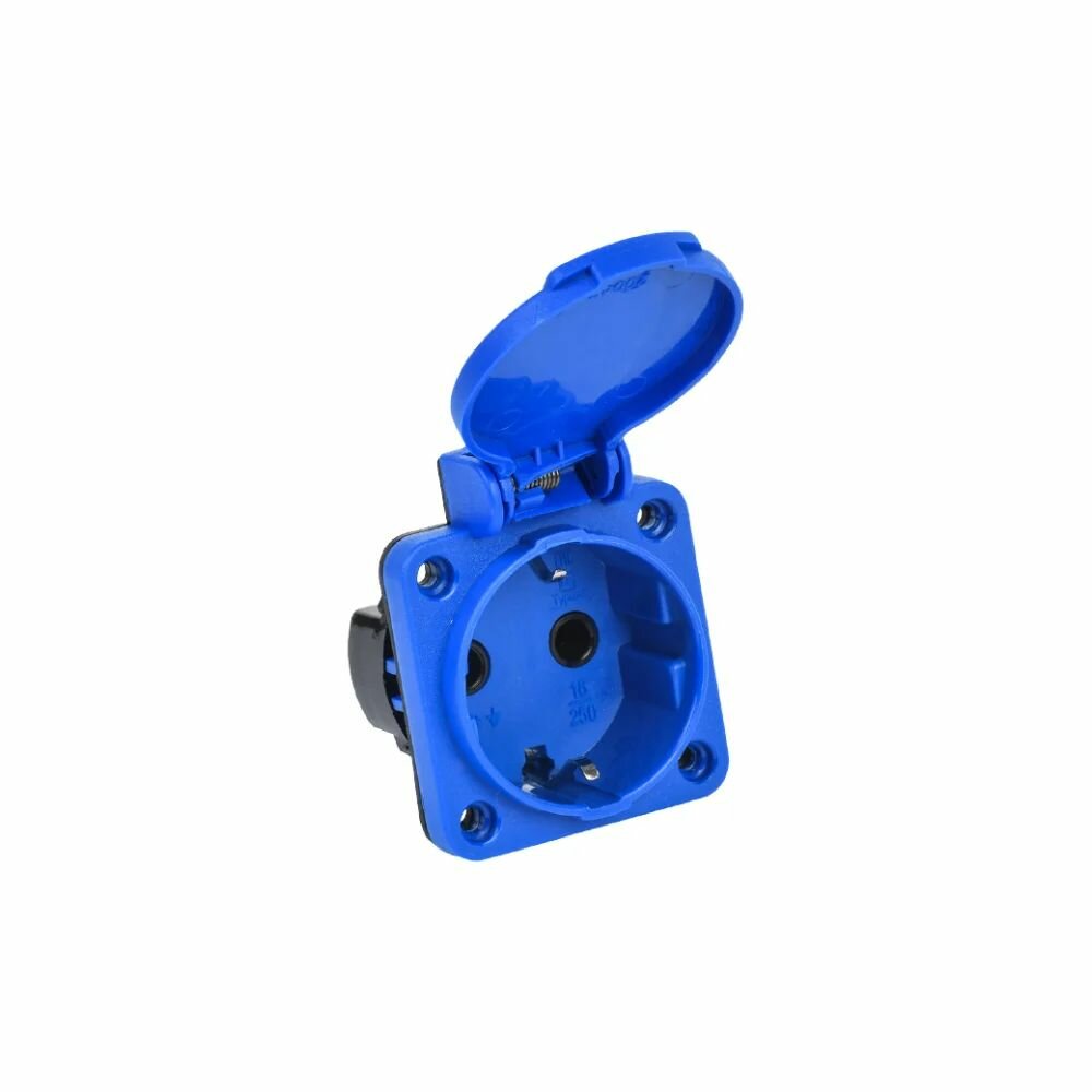 Панельная розетка IEK MAGNUM SCHUKO РП12-3, IP54, синий PSN71-016-3-2-54-K07