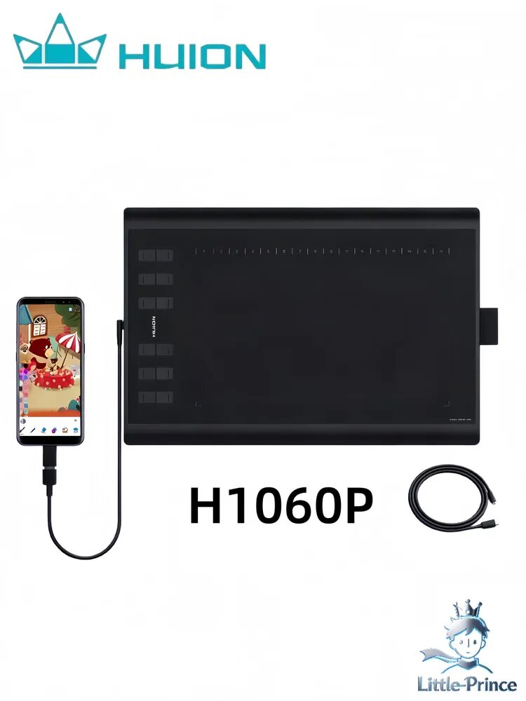 Графический планшет HUION H1060P, формат A4, черный