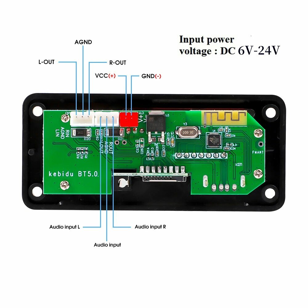 MP3 плеер Bluetooth 5.0 20Вт Amplifier Board — фото 1