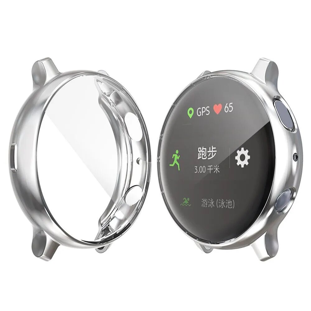 Силиконовый защитный чехол бампер для Samsung Watch Active 2 40mm/44mm с противоударными свойствами