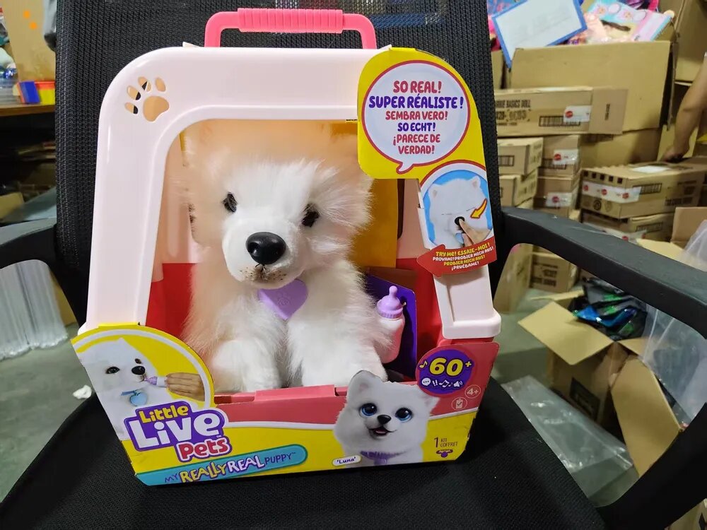 My Really Real Puppy Luna the Samoyed / Интерактивная игрушка-модель домашней собаки для детей с более чем 60 звуковыми эффектами, движениями и эмоциональными реакциями